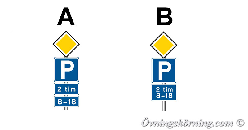 Svåra skyltkombinationer med tilläggstavlor - Övningskörning